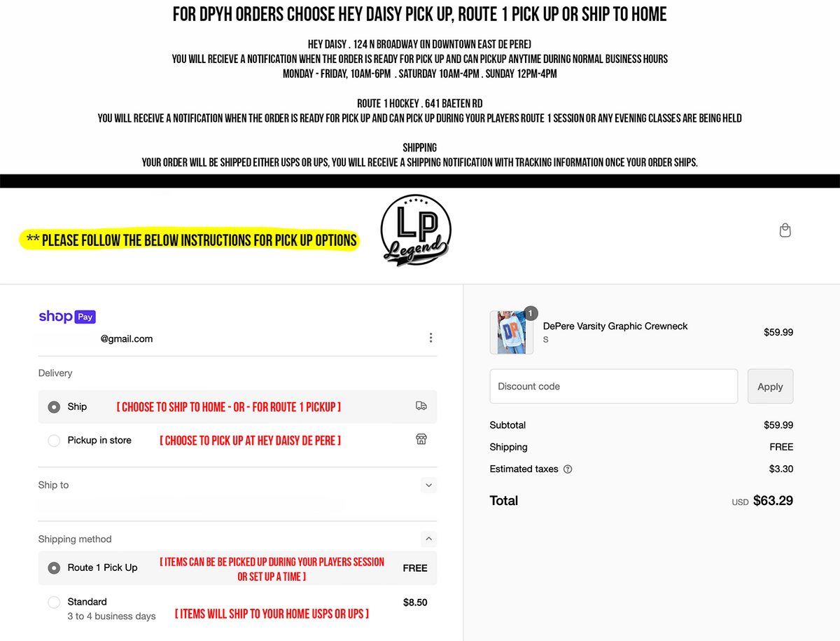 De Pere Logo Youth Short Sleeve - Blue – LP Legend